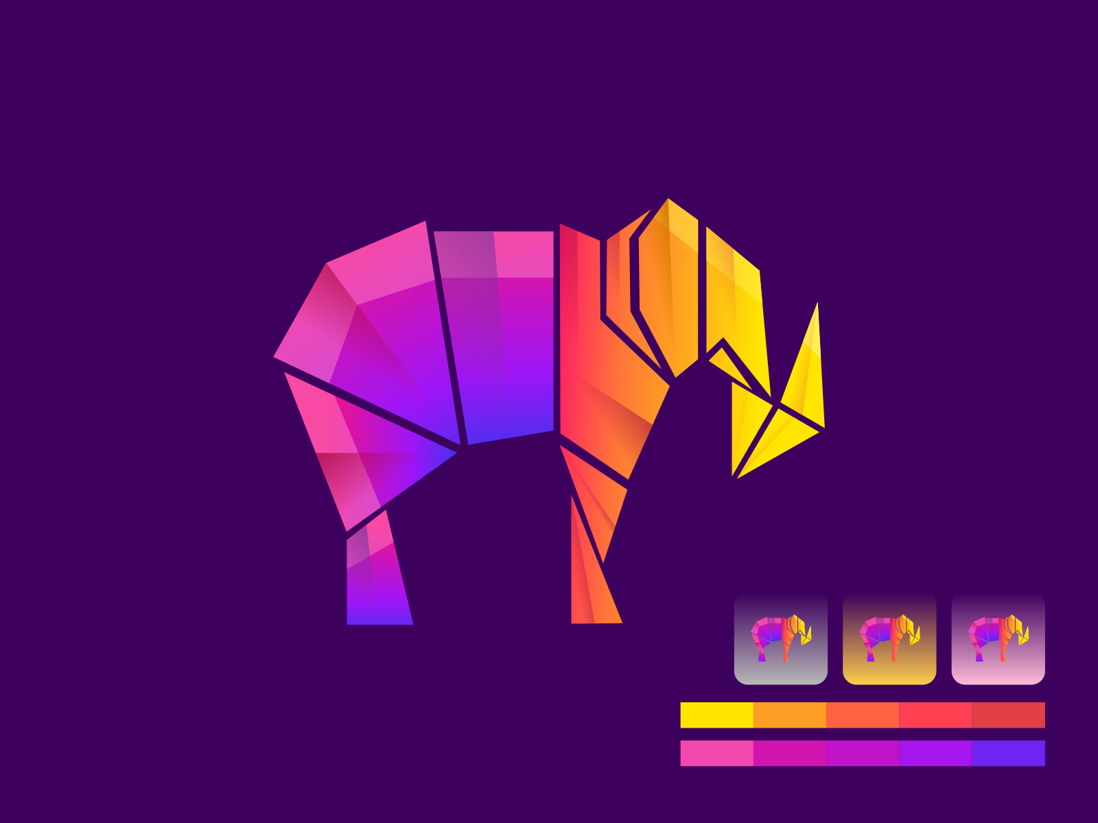 AWESOME ELEPHANT FULCOLOR GRADIENT by Gambar Drips on Dribbble
