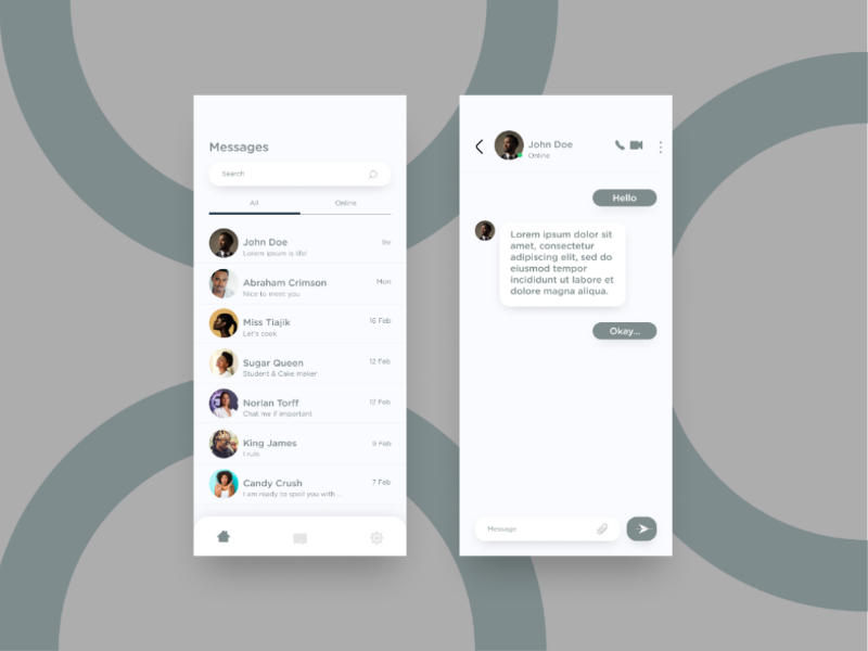 Day 013 Direct Message design app #DailyUi by Olawale Abiodun on Dribbble