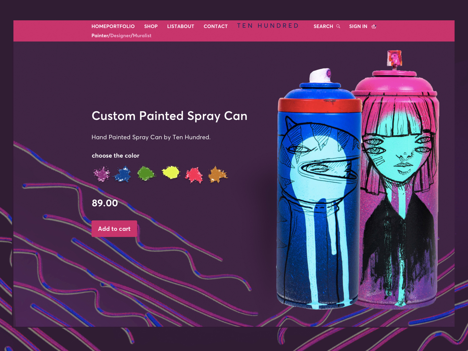 Custom Pointed Spray Can Product Page by Aytan on Dribbble