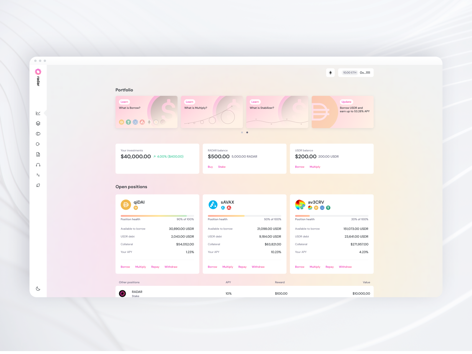 A Defi Application To Stake Bridge Or Multiply Crypto Assets By George Mihai On Dribbble