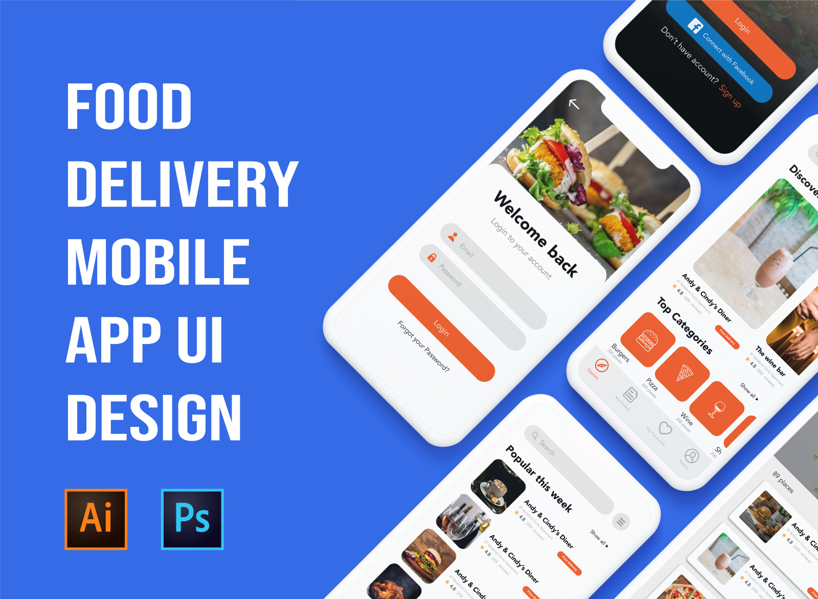 Food delivery mobile app UI design by Talha Mehmood on Dribbble