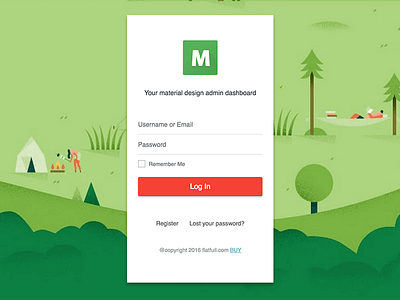 Wordpress Log In Page with Material Style by flatfull on Dribbble