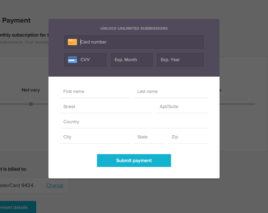 Credit card deets by Phil LaPier for thoughtbot on Dribbble