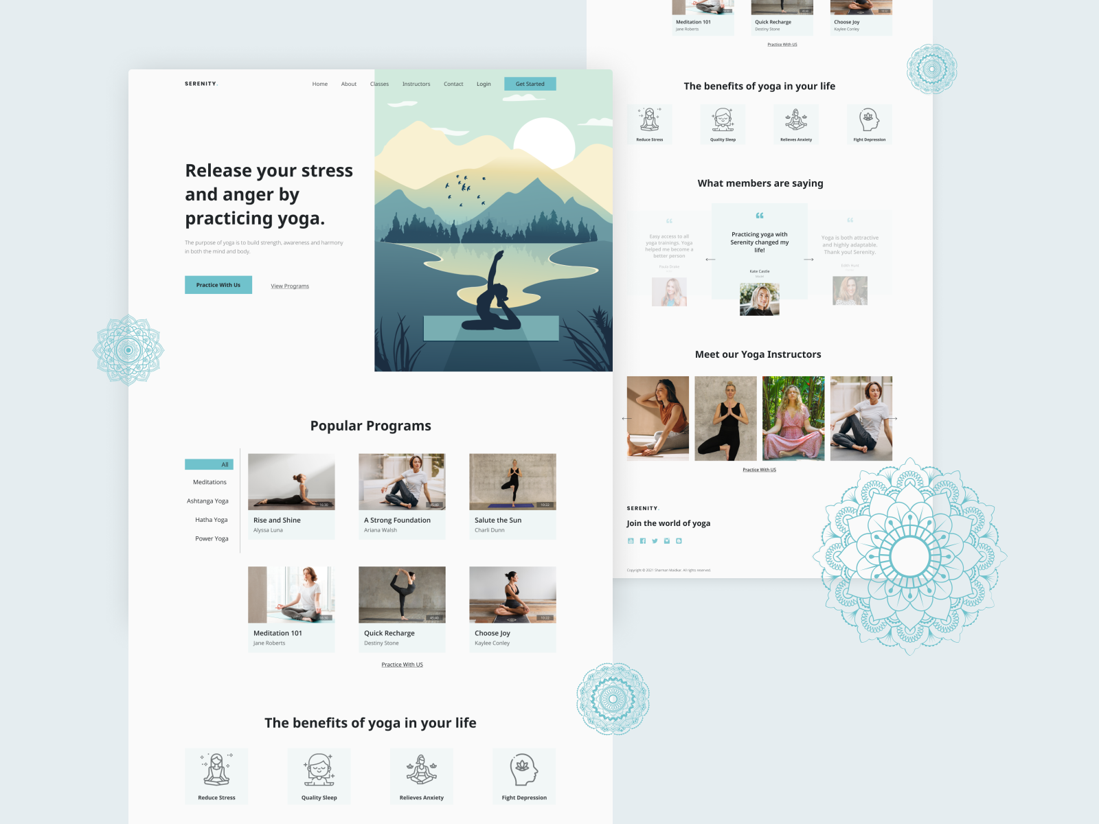 Serenity Yoga Landing Page by Sharman Maidkar on Dribbble