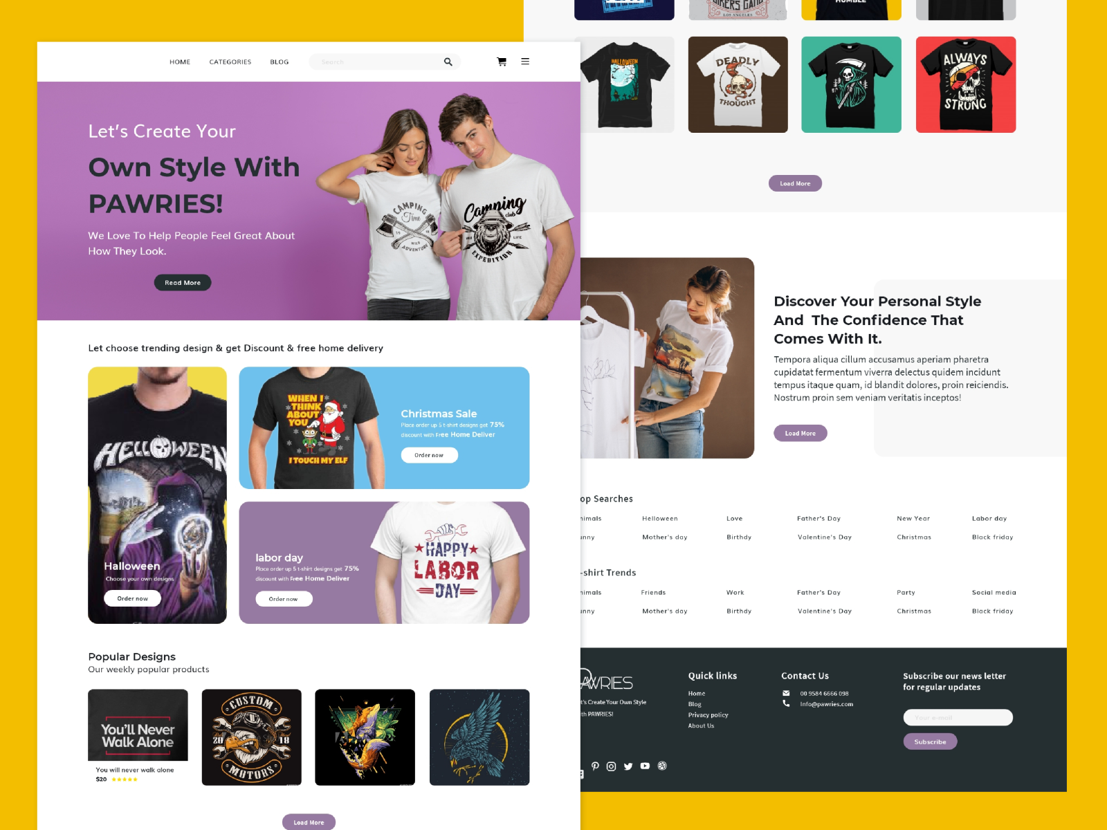 T-shirt Ecommerce Store Web UI Design by Kashif-Arif on Dribbble