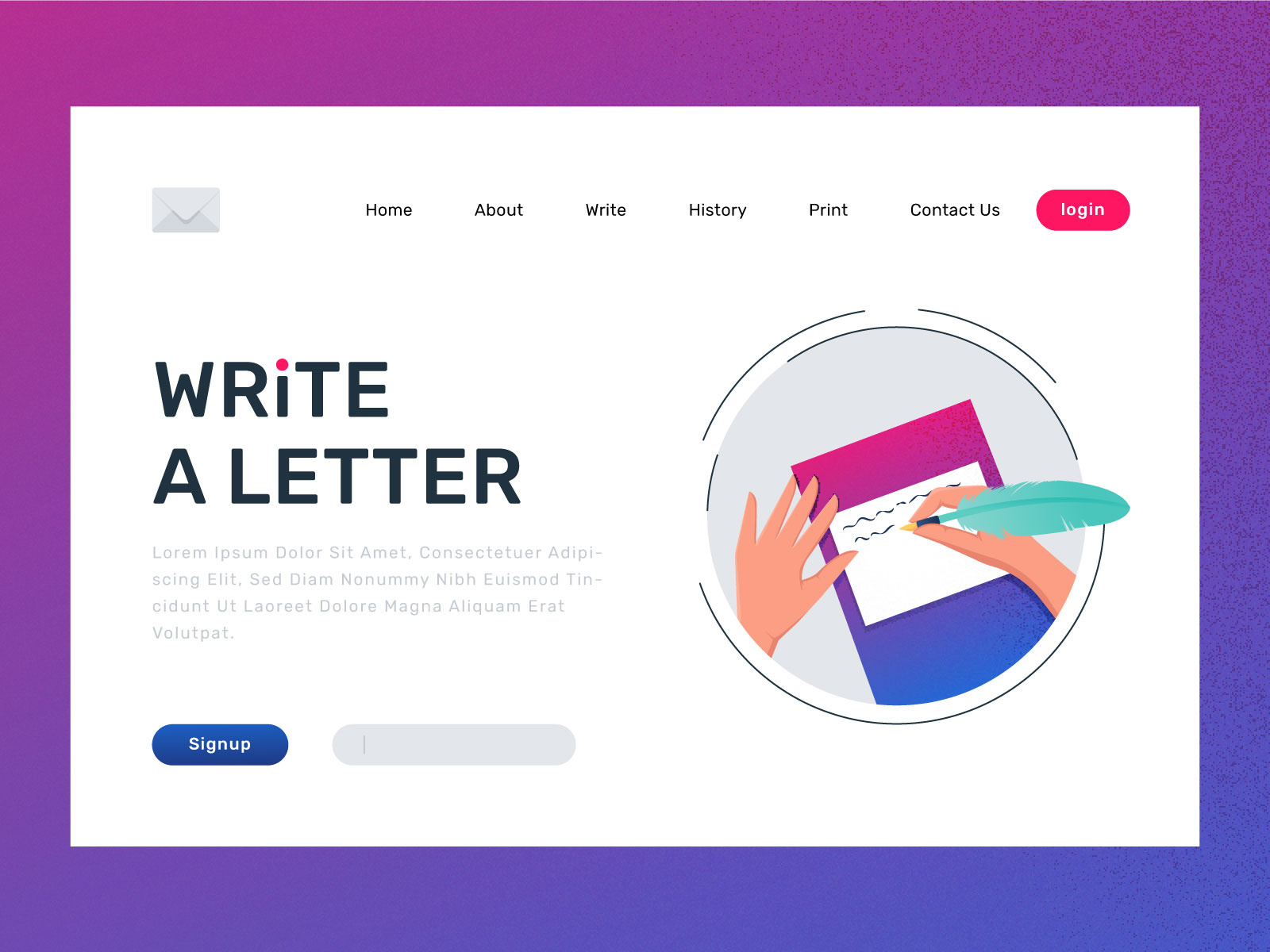 Write a latter landing page design by Kashif-Arif on Dribbble
