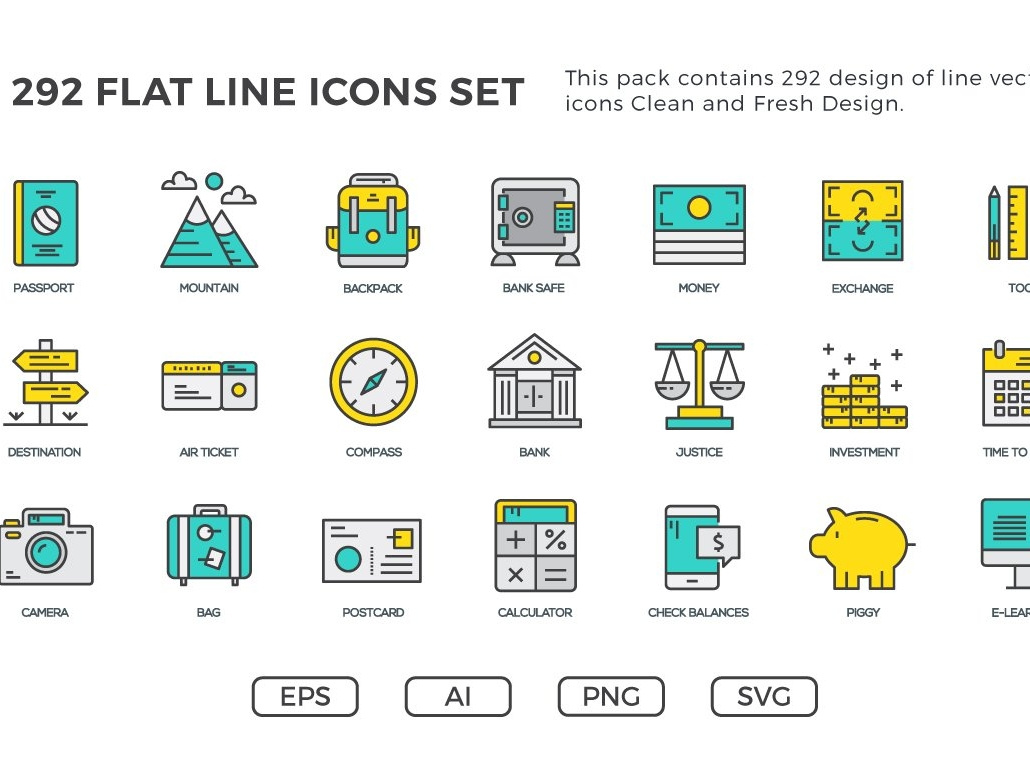 292 Flat Line Icons Pack by Icons Design on Dribbble