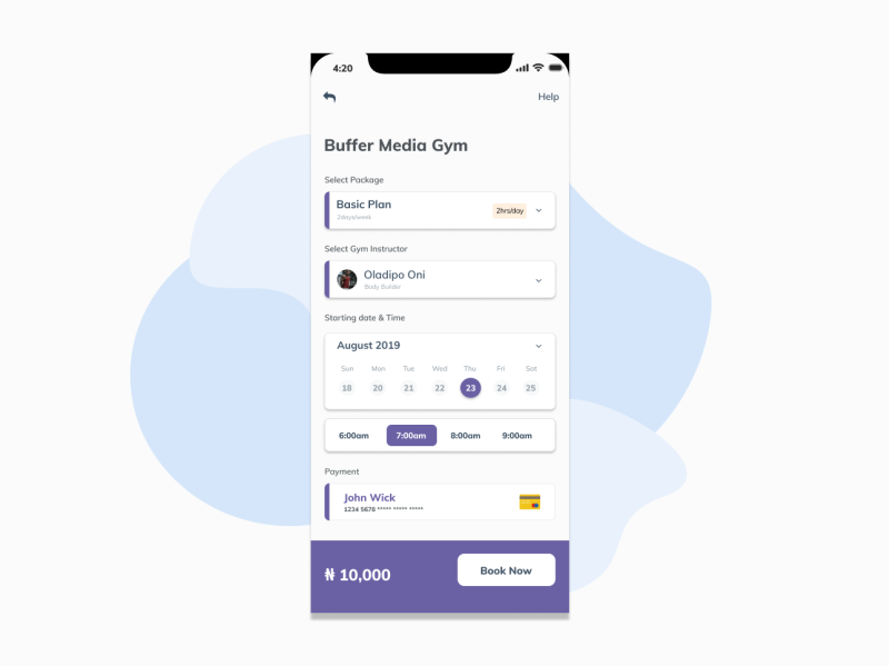 Gym Booking app by Oladipo on Dribbble