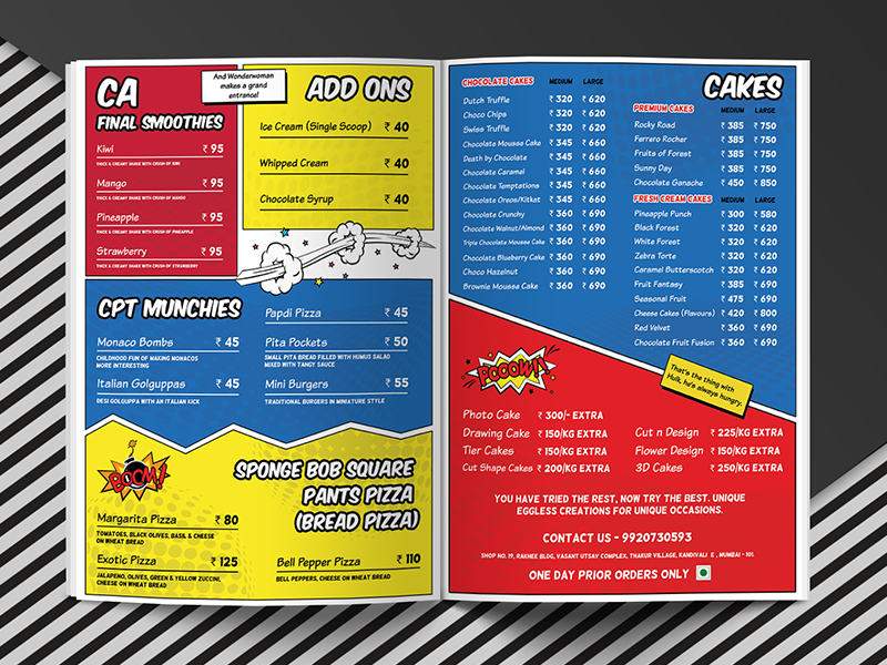 Superhero Comics Themed Restaurant Menu by Tushar Gupta on Dribbble