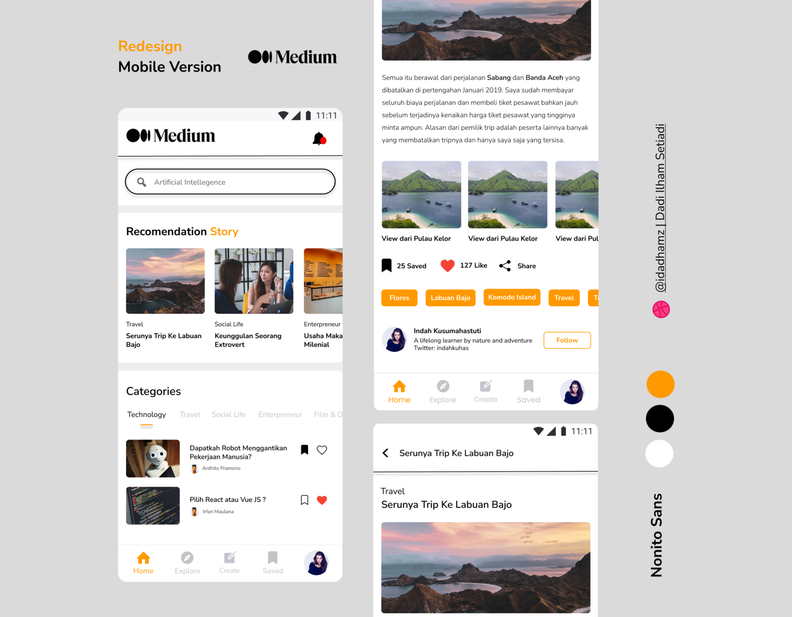 [Redesign] Medium Mobile Apps by Dadi Ilham S on Dribbble