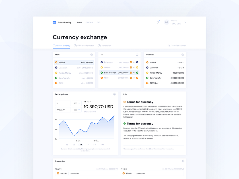 Currency exchange - UI by Dima Kazarov on Dribbble