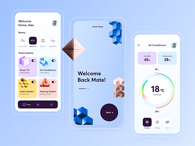 Smart House // Mobile App by blacklead studio on Dribbble