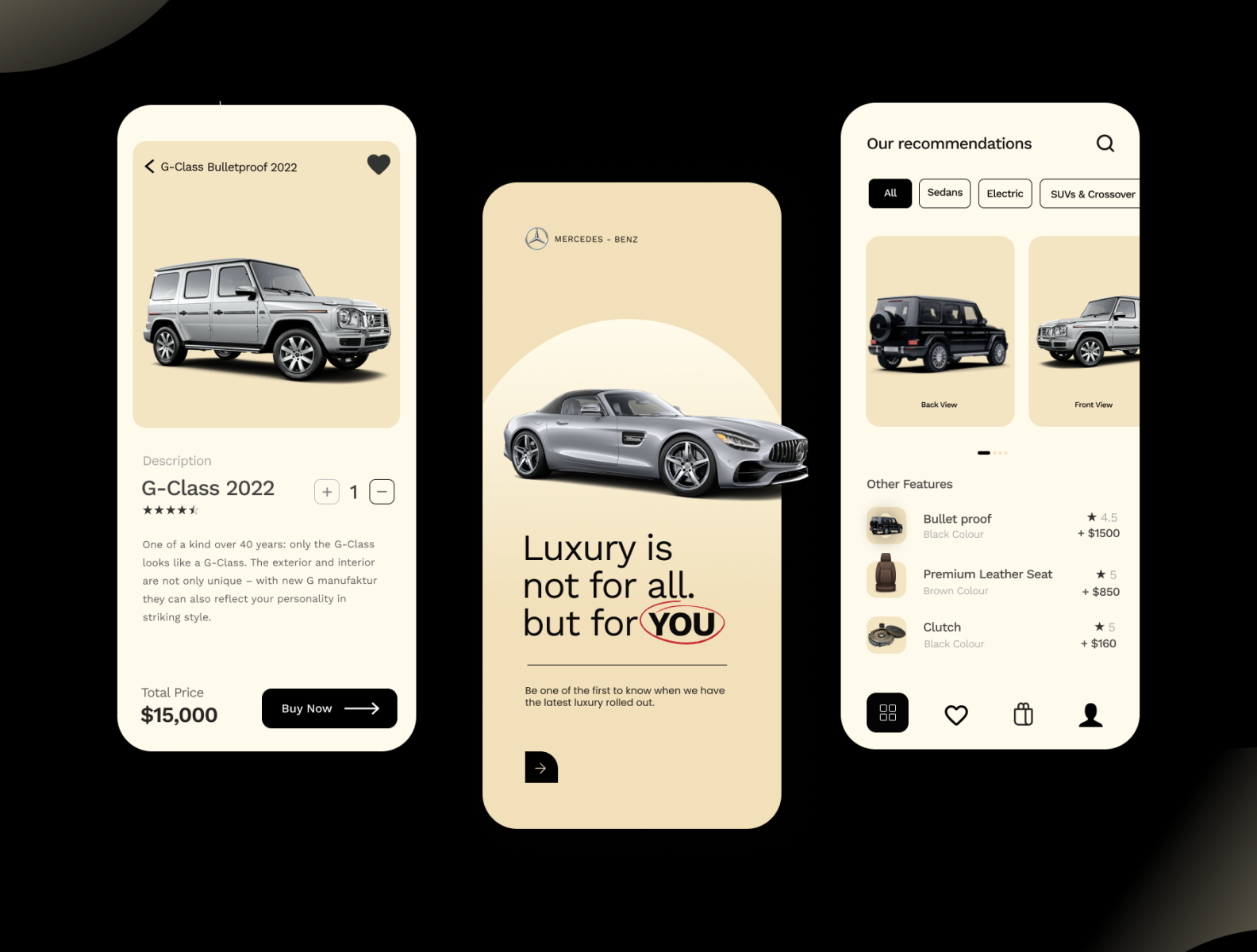 Mercedes Benz Store Mobile App | UX-UI Design by Ademola Abel on Dribbble