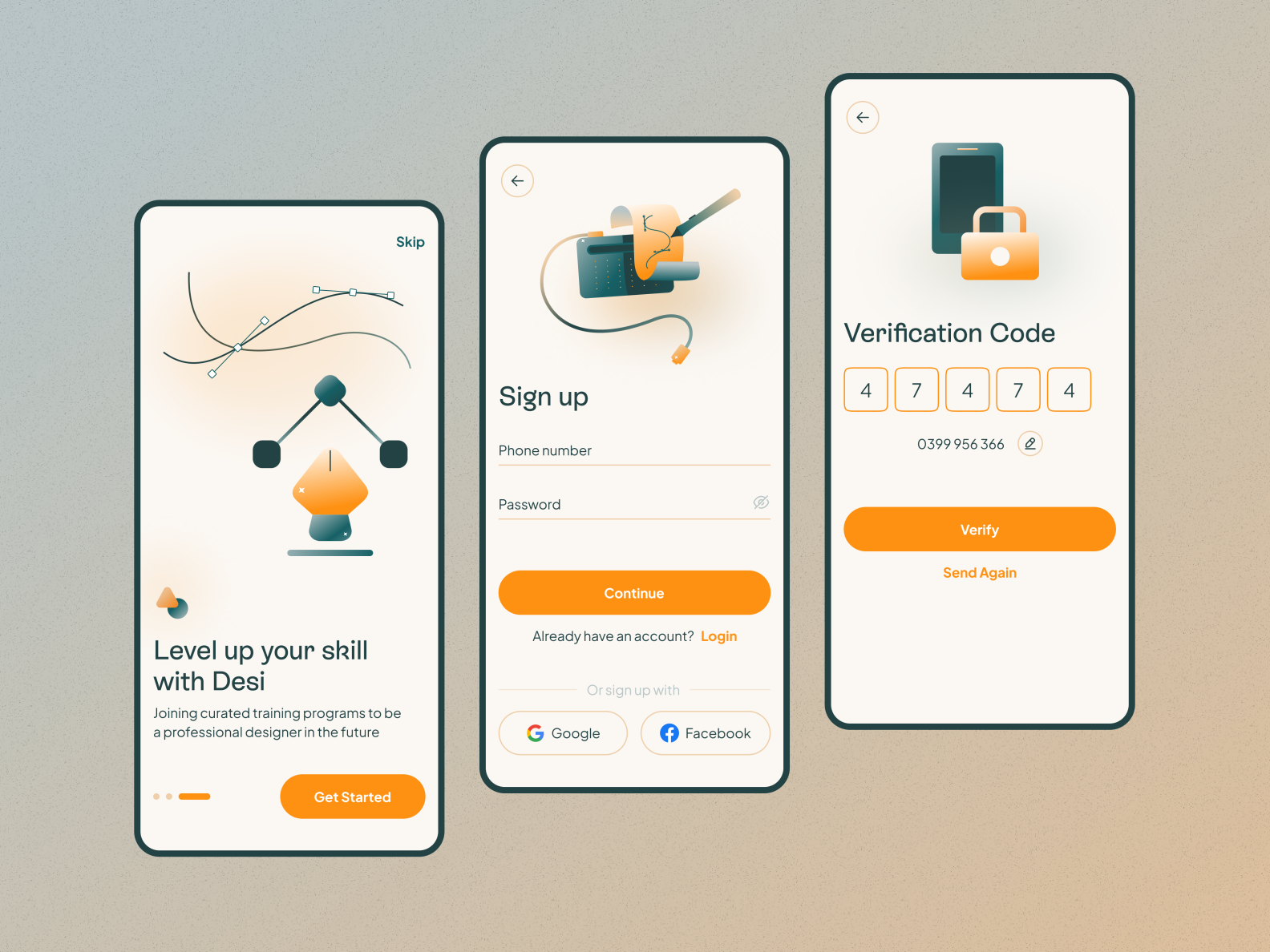Mobile Sign Up Process by Tam Minh on Dribbble