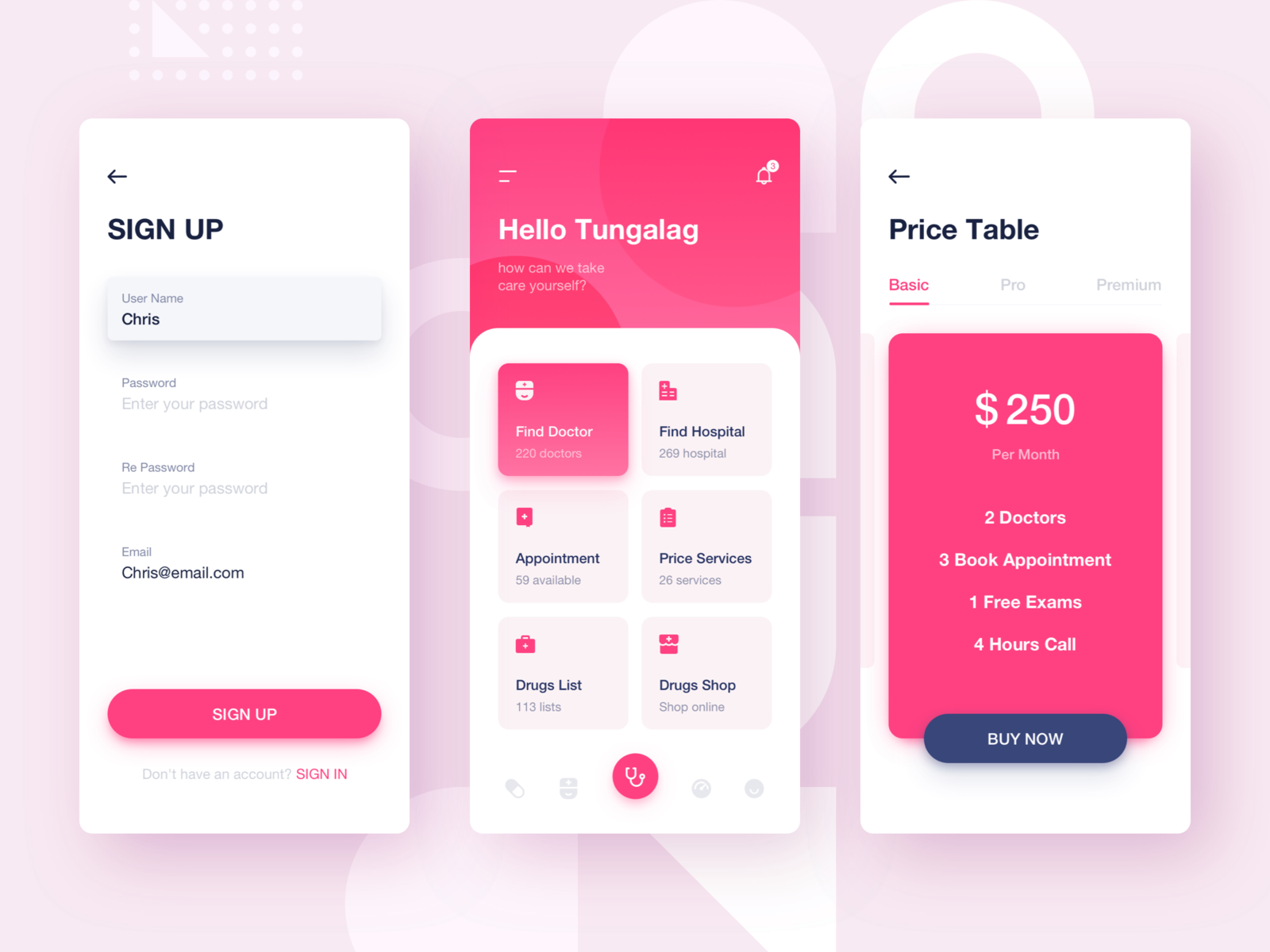 Healthcare Application by Tungalag on Dribbble