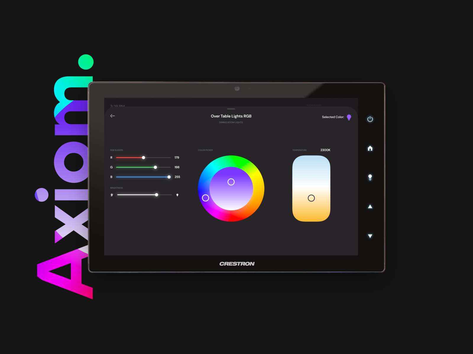Axiom Crestron RGB Lighting UI by Marc Caldwell on Dribbble