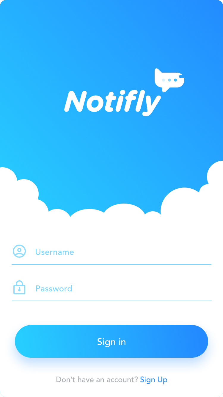 Dribbble - notifly_login.jpg by Austin Tapper