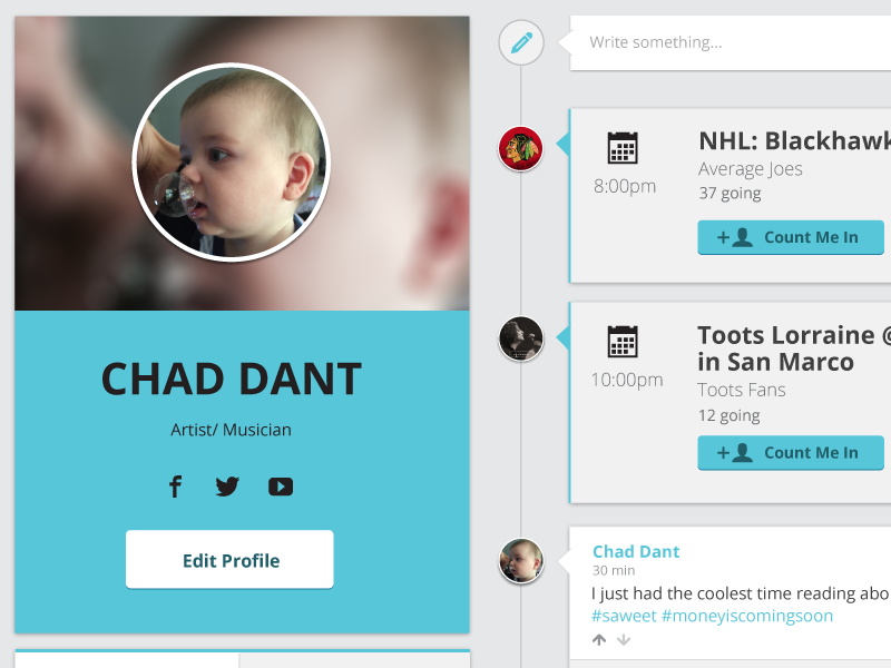 Profile Page Concept by Chad Dant on Dribbble