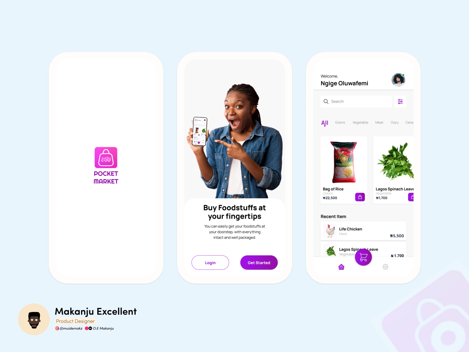Pocket Market UI by O.E Makanju on Dribbble