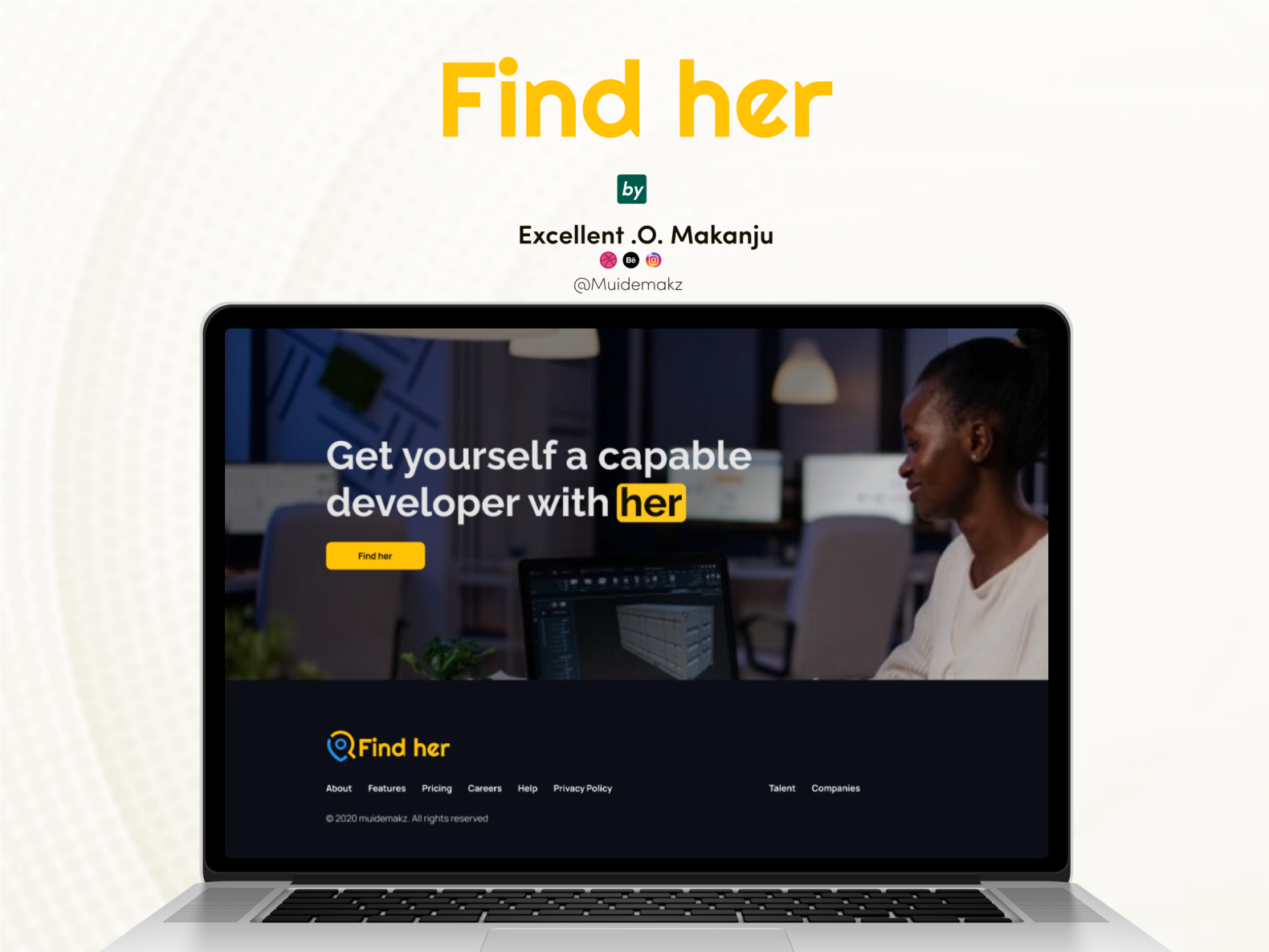 Women only Recruitment Landing Page by O.E Makanju on Dribbble
