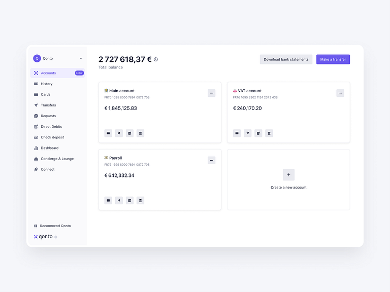 Multi-accounts is live 🎉 by Alexandre for Qonto on Dribbble