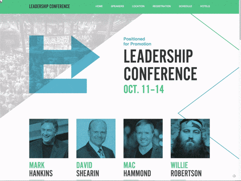 Leadership Conference Website by Brandon Harrison on Dribbble