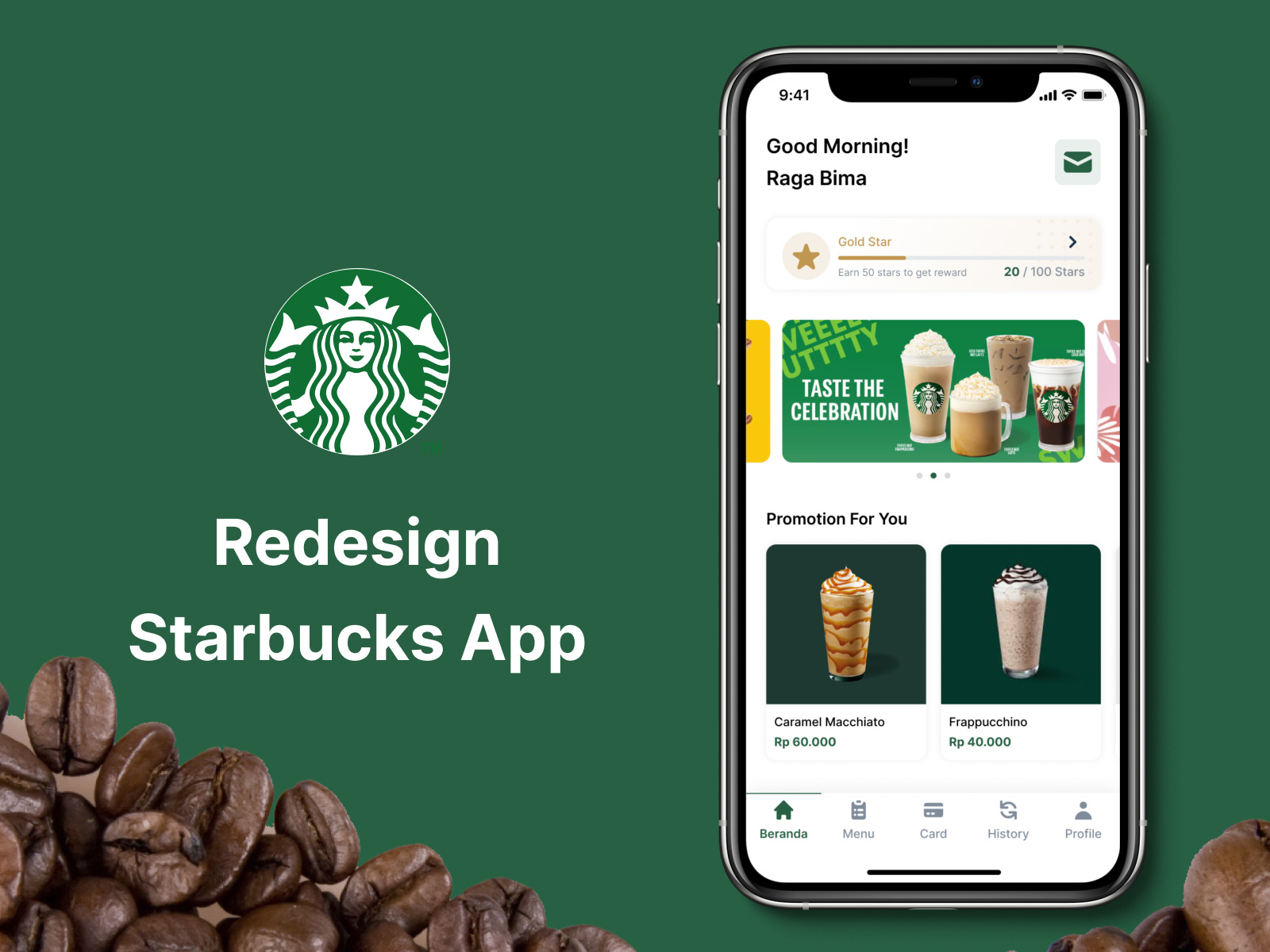 Redesign Starbucks App by Raga Bima Jati Raksa on Dribbble