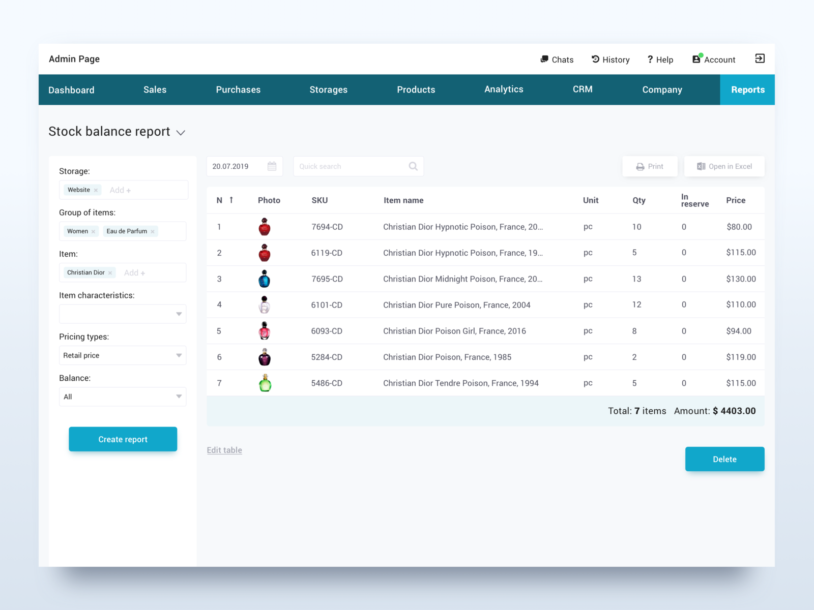 Balance Report Design (Admin UI) by Katia Plaksina on Dribbble