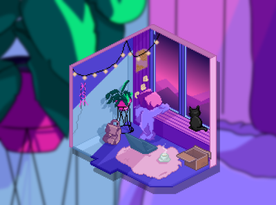 Pixel art Illustration Retrowave Synthwave by Kerasumi on Dribbble