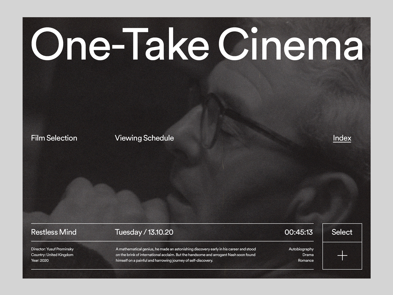 One-Take Cinema — Web by Marko Cvijetic on Dribbble