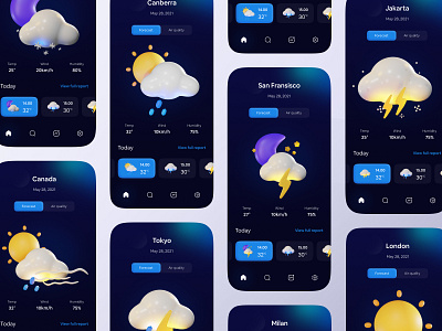 Weather App Design Exploration by Maulana Farhan N 🐣 for Enver Studio ...