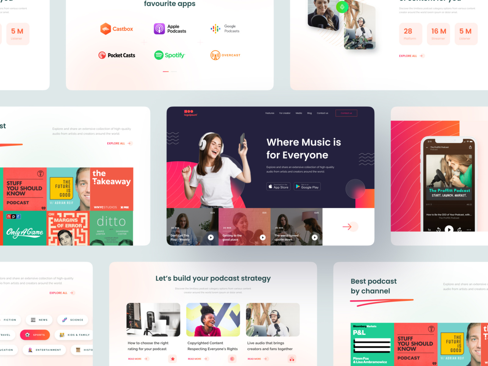 Podcast Platform Landing Page - Bandland UI Kit by Maulana Farhan 🐣 for ...