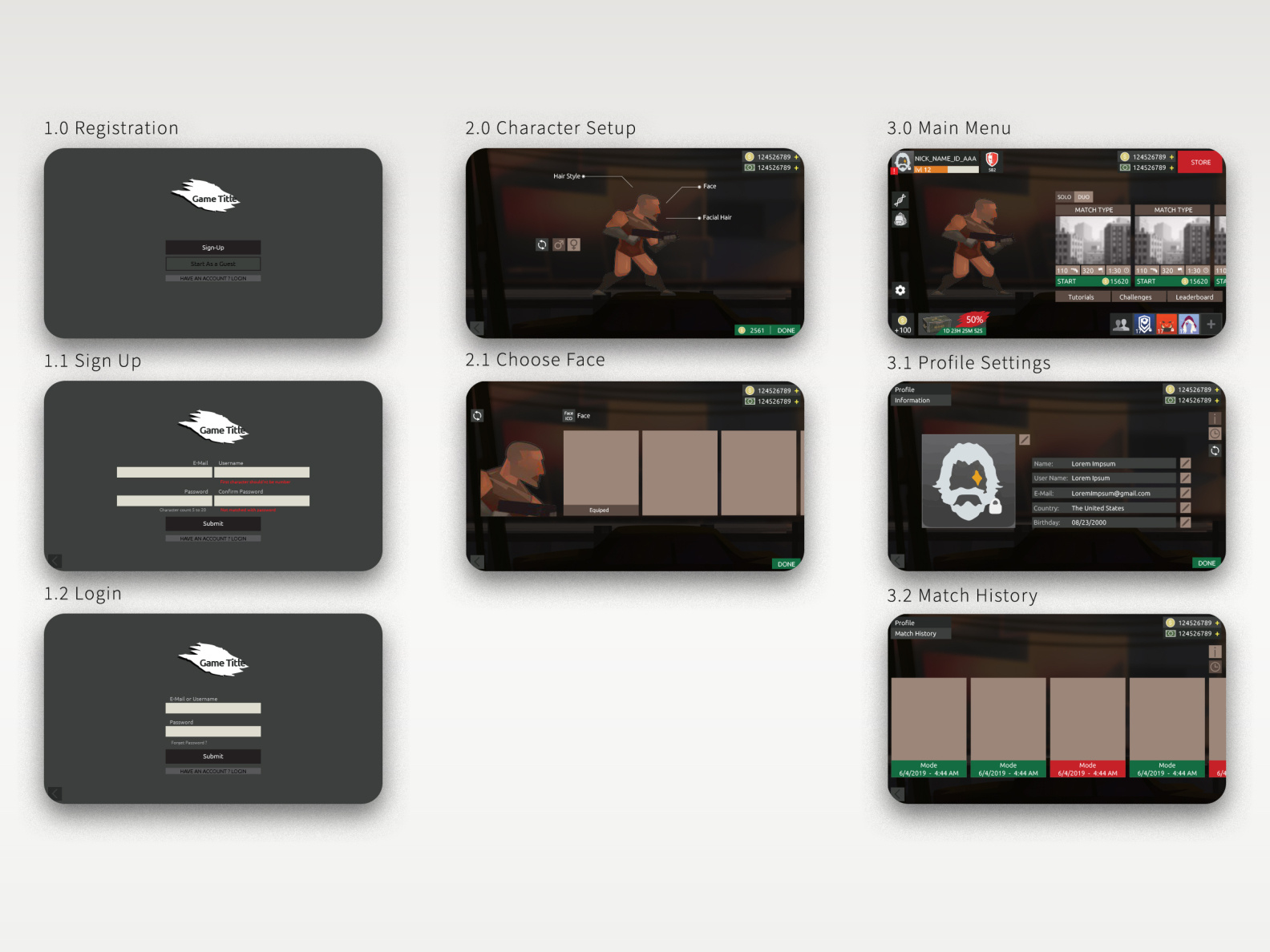 Game UI Wireframing V2 by Kayhan on Dribbble