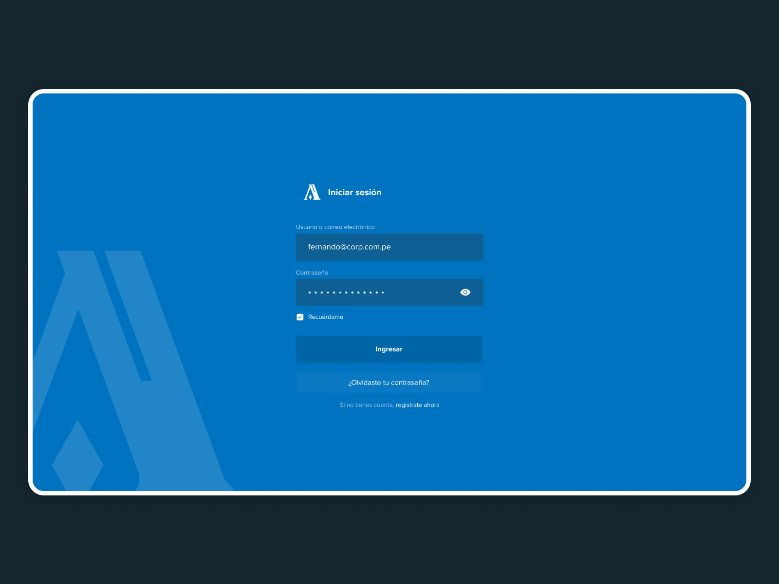 Base Login for Corporative System Account by Fernando Goicochea on Dribbble