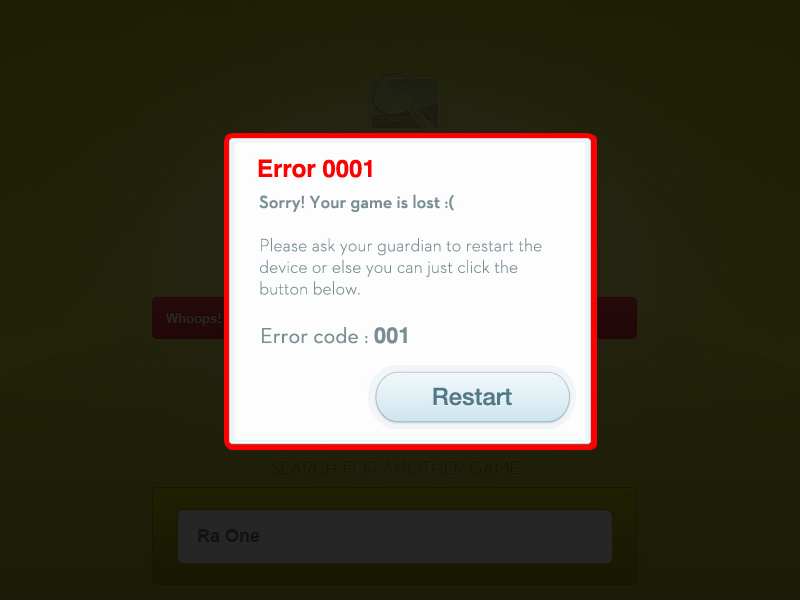 Error message for kids by Arun Pattnaik on Dribbble