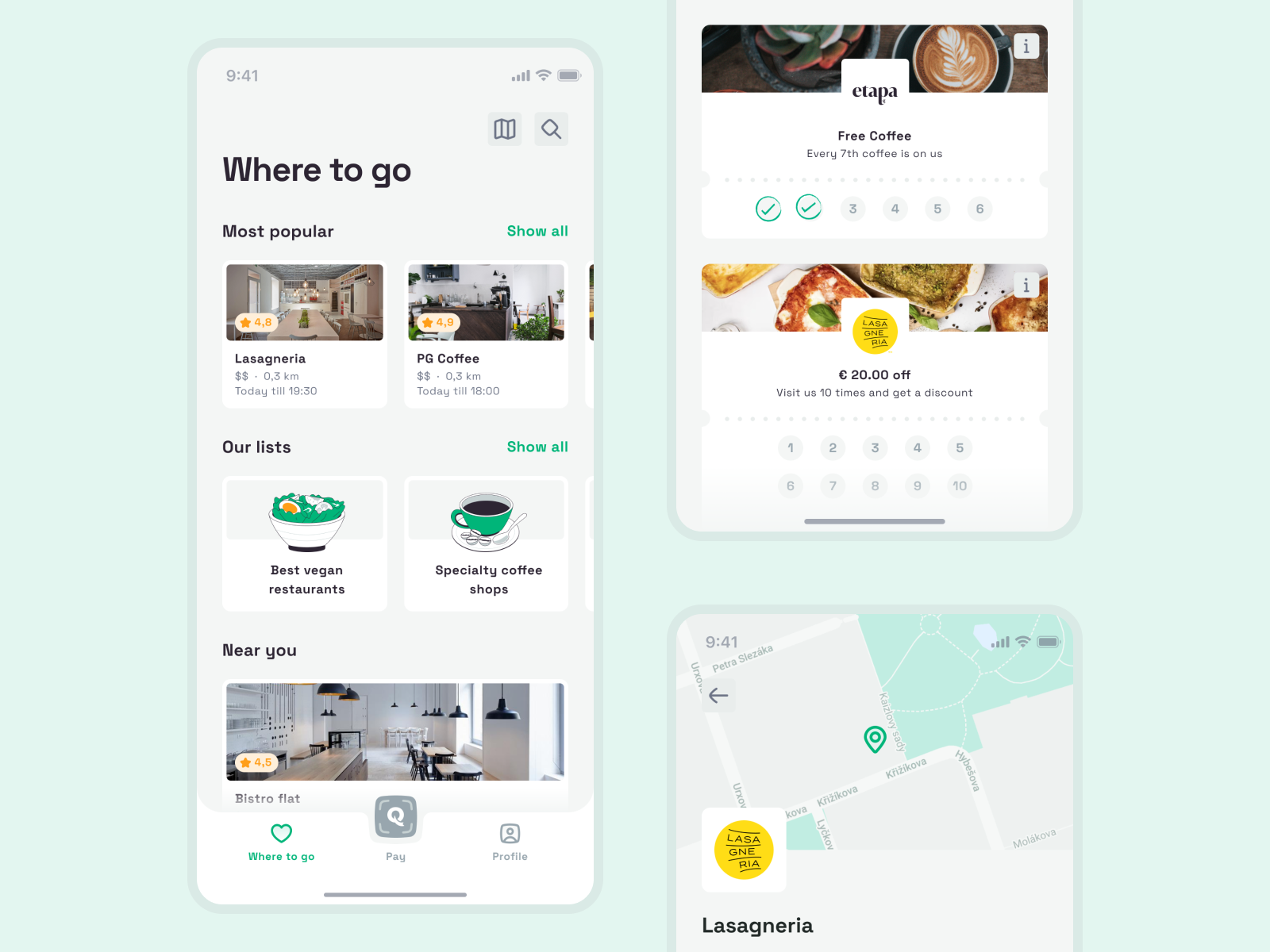 Qerko: Where to go & Loyalty by Filip Woś on Dribbble