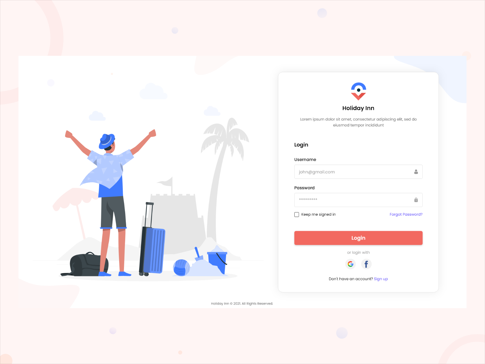 Hotel Management login screen by Veera Kumar on Dribbble