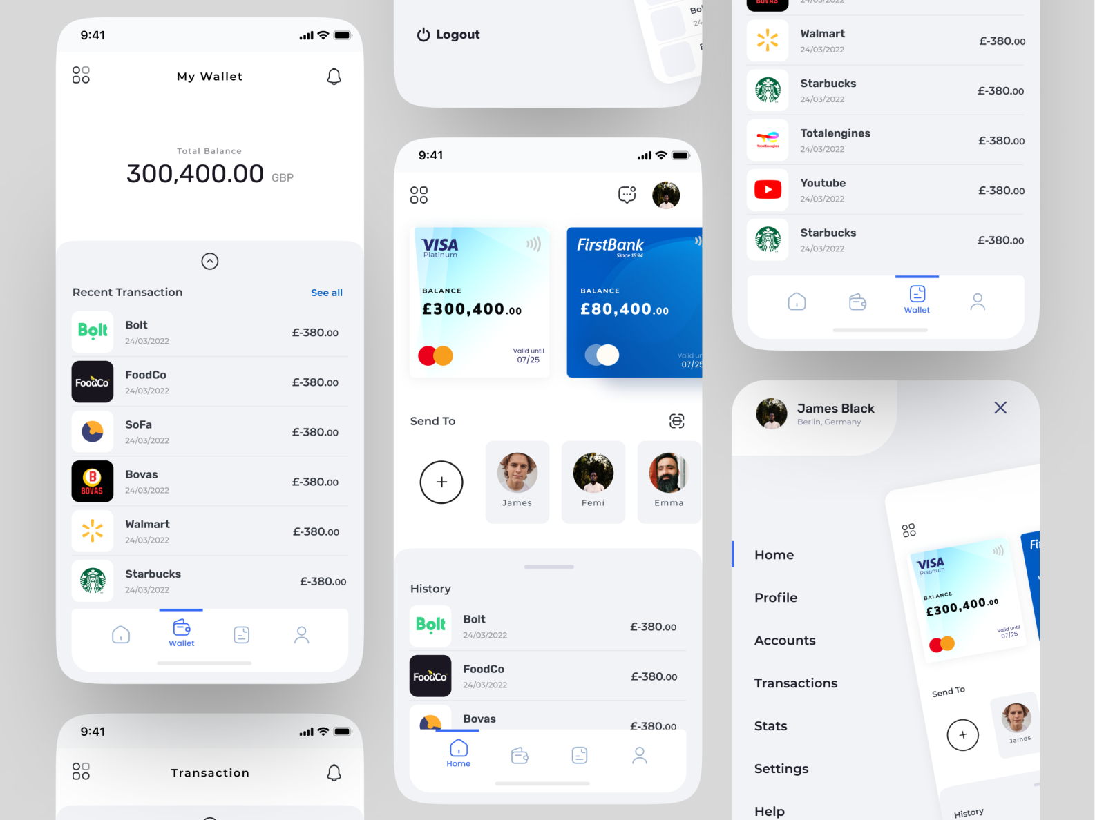 Finance App UI Design by James Adeshina on Dribbble