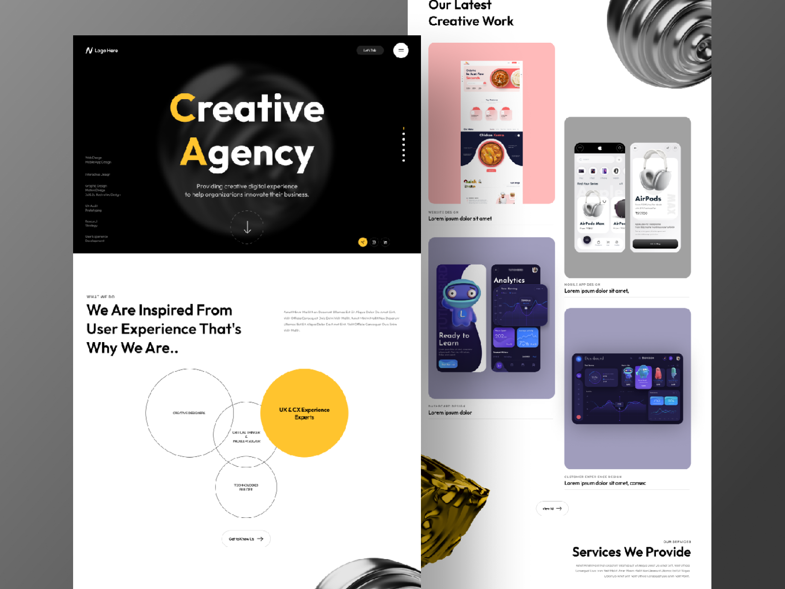 Creative Agency Website Design by MW Design Strategies on Dribbble