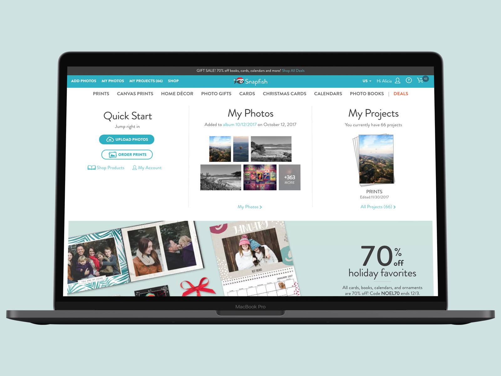 Snapfish Homepage by Alicia Kepner on Dribbble