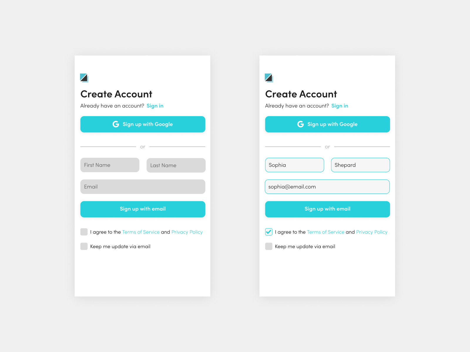 Daily UI #1 - Sign Up by Saki Kurano on Dribbble