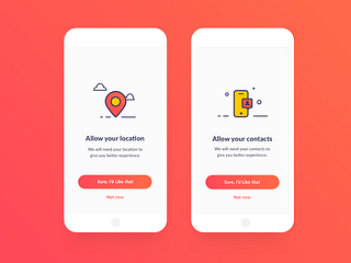App Location And Contact Permissions screens by Nitesh Chandora on Dribbble