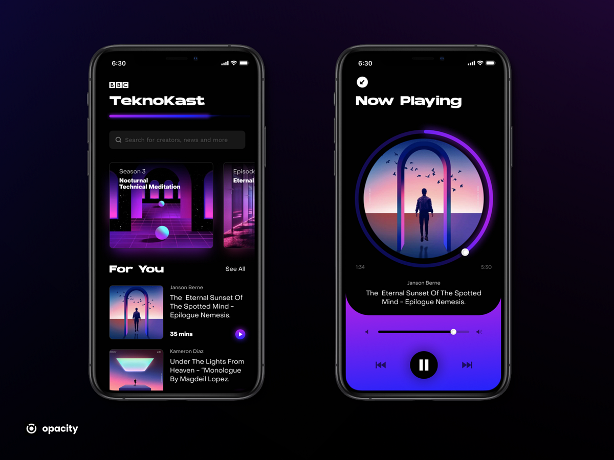 Podcast App UI Design by Tasin - Opacity Labs® for OPACITY on Dribbble