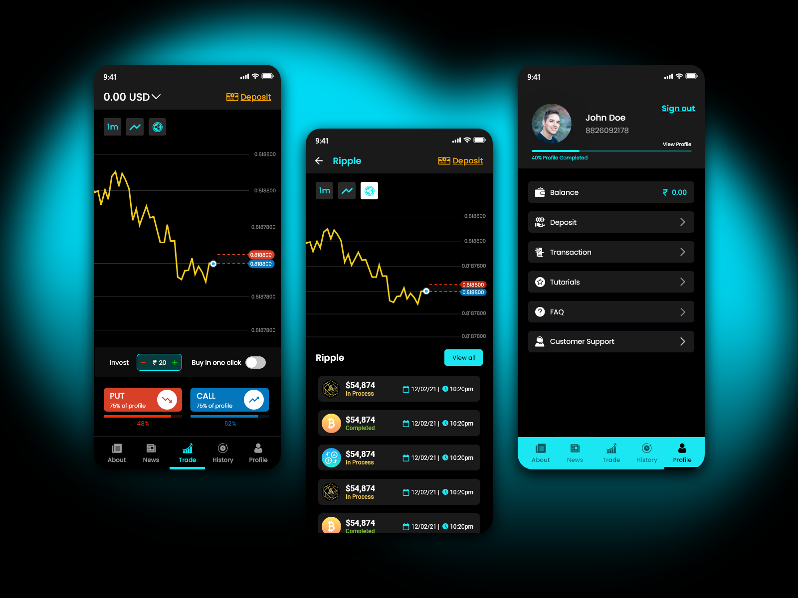 Trading Application by Abhishek Sharma on Dribbble