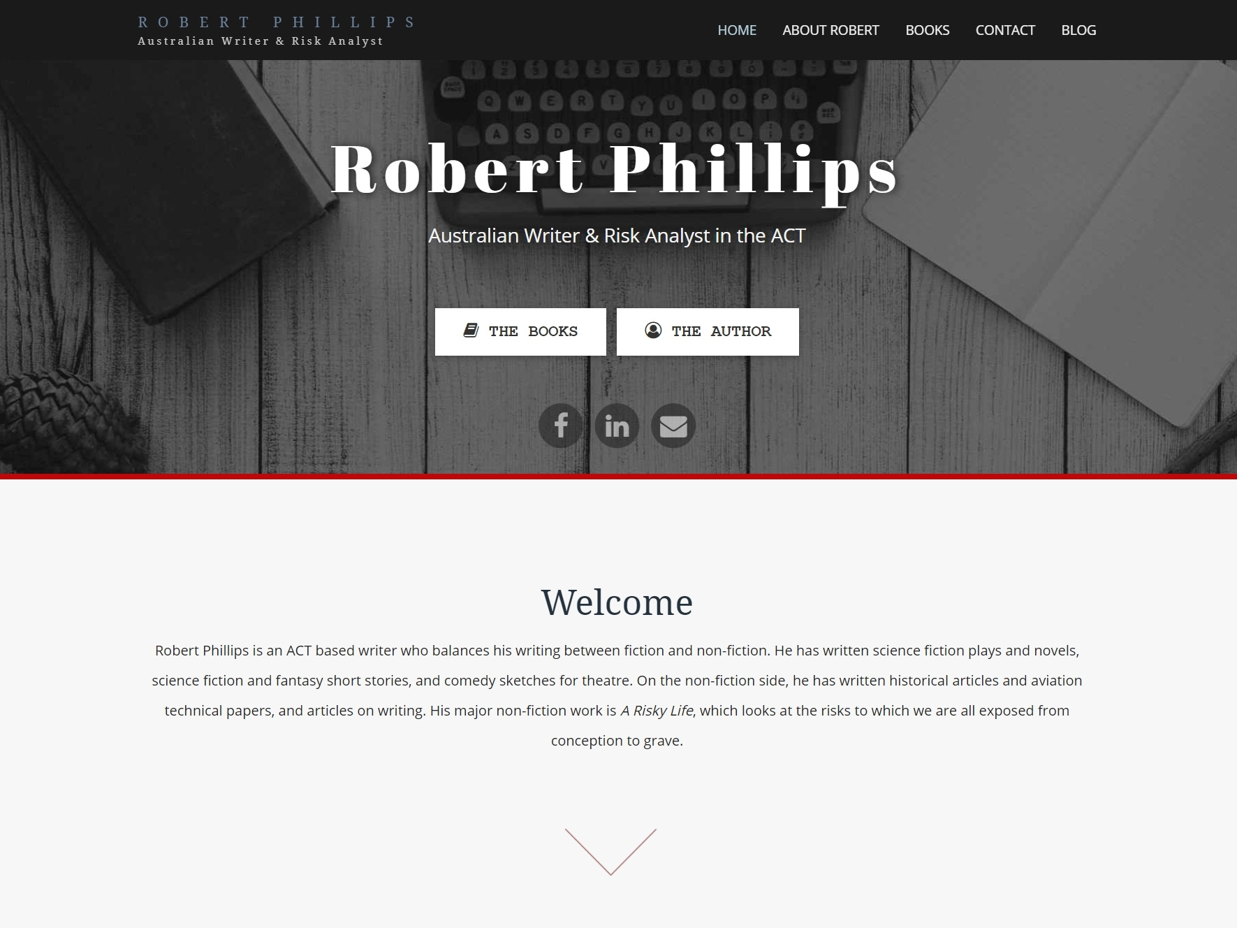 Robert Phillips Author Canberra Website Design by Rob Cowden on Dribbble