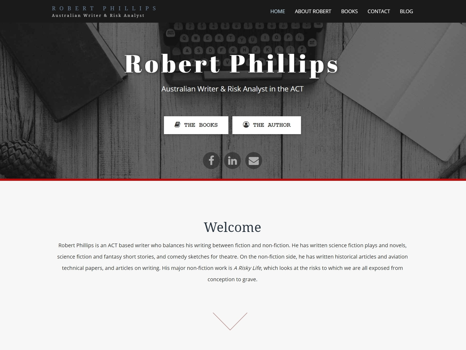 Robert Phillips Author Canberra Website Design by Rob Cowden on Dribbble