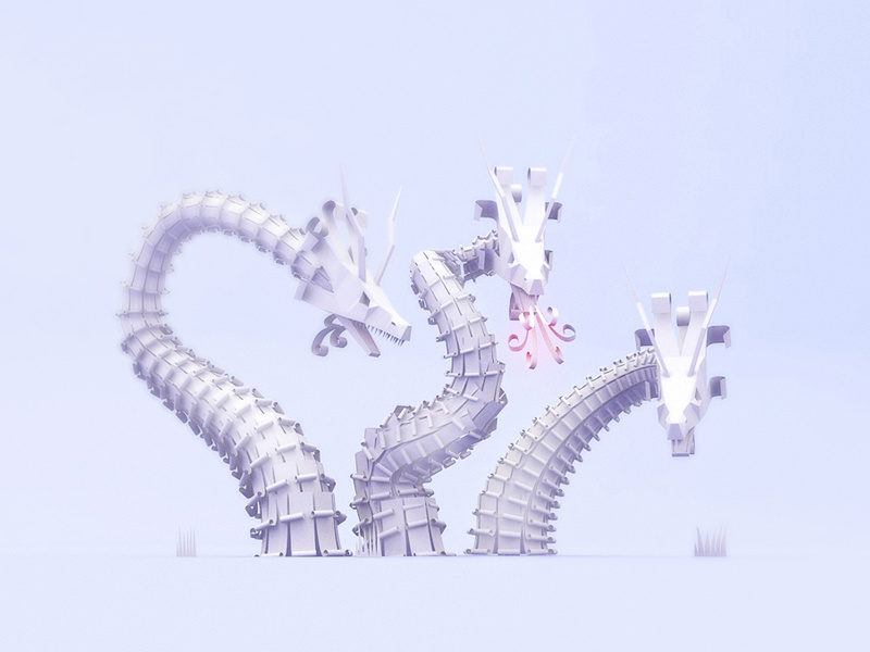 Paper dragon by XOD on Dribbble