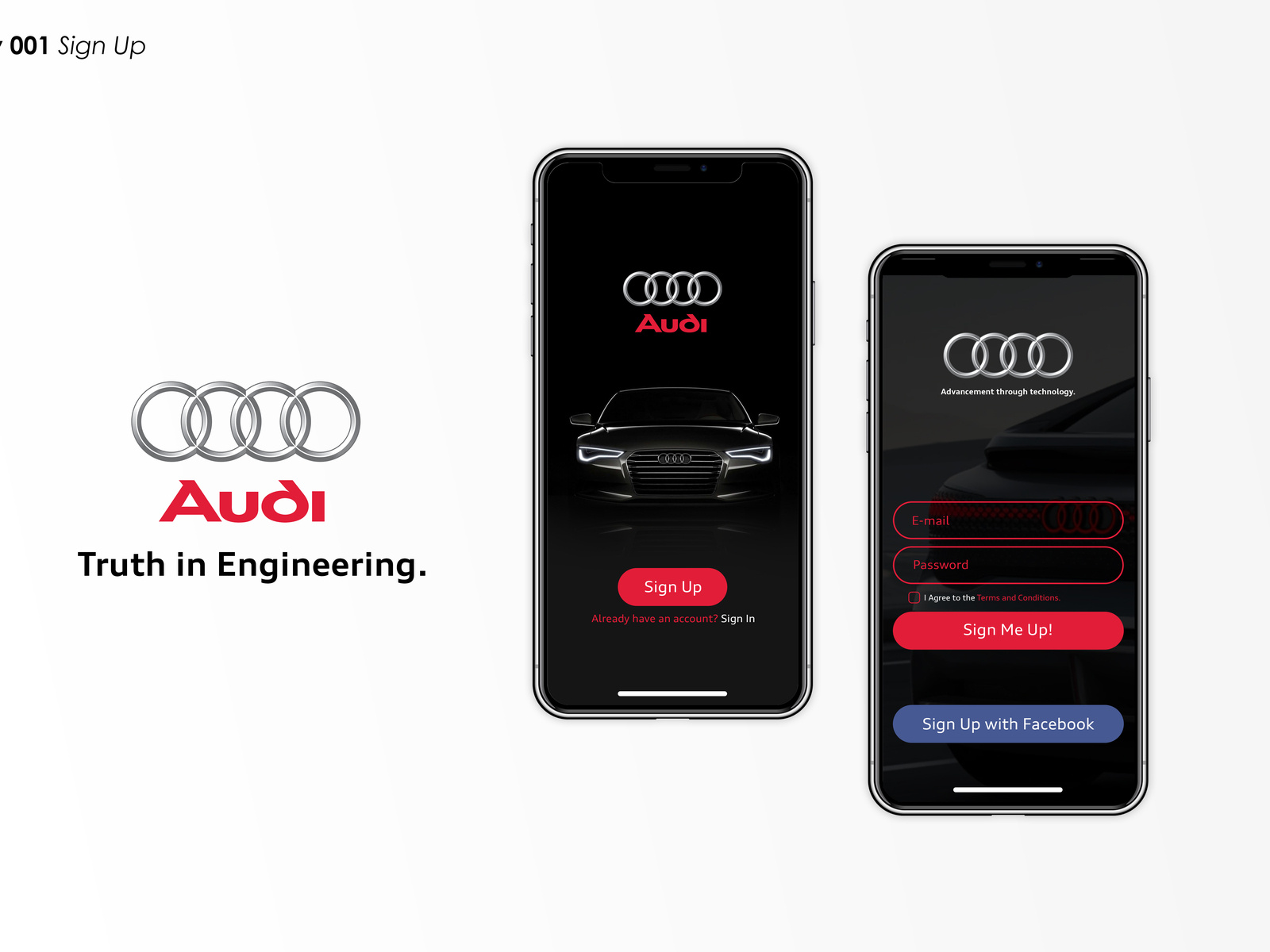 Audi Sign Up by Ahmed Kamal on Dribbble
