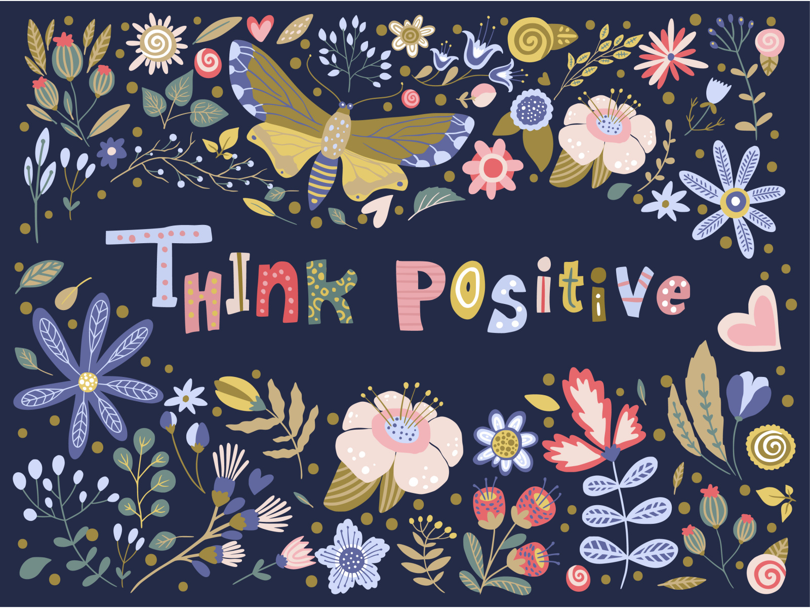 Think Positive by Irina Trigubova on Dribbble