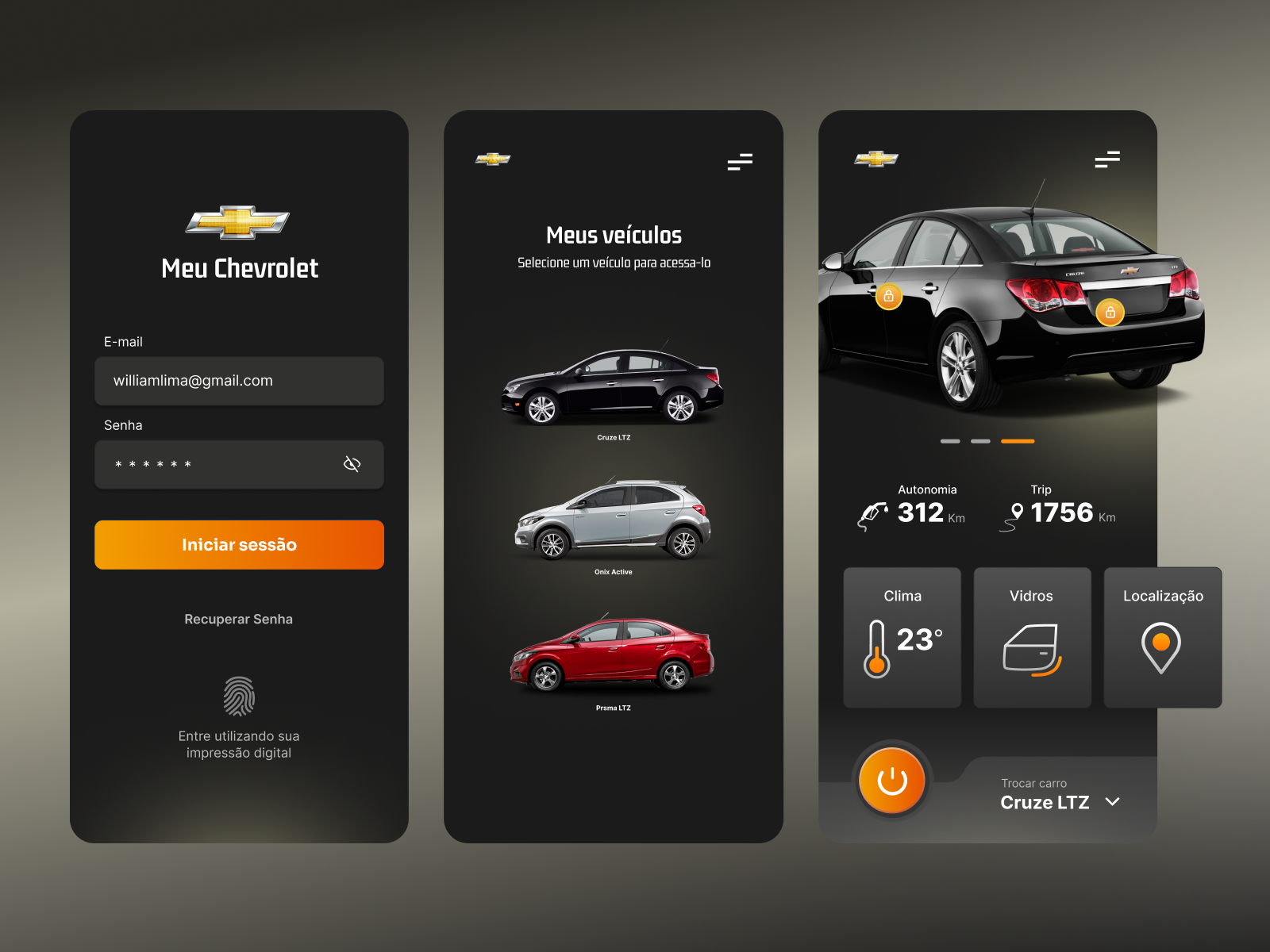 Mobile App Chevrolet by William Lima on Dribbble